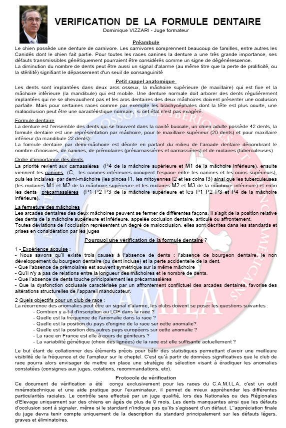 Vérification de la Formule Dentaire